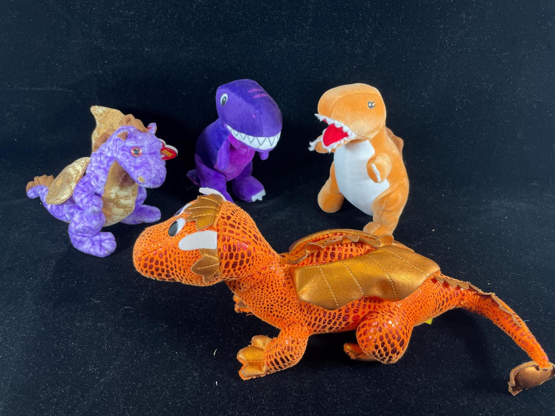 Douglas Hugo the Dragon Plush, Orange Sparkle T-rex + Mini Dragons - Etsy