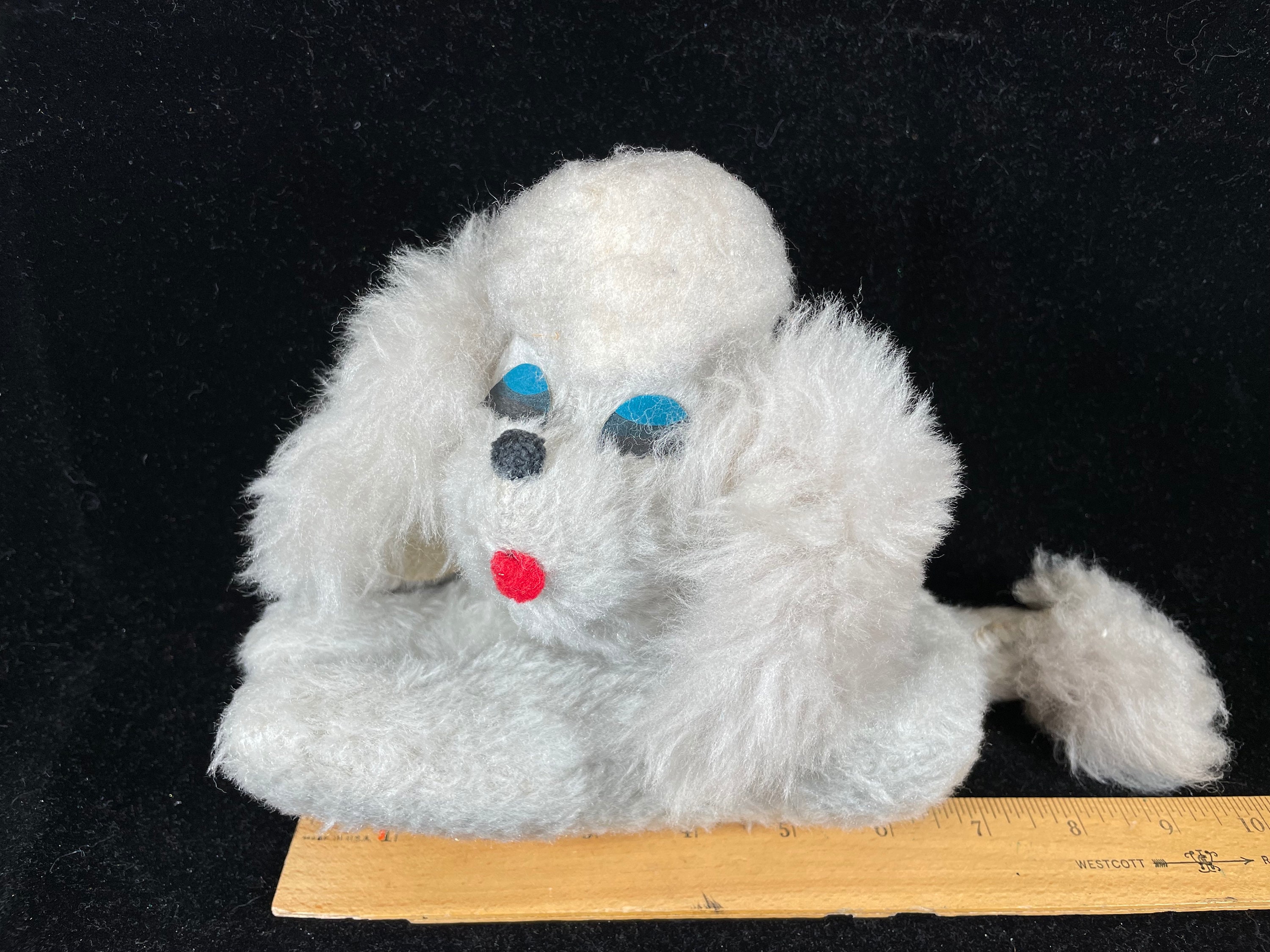 1950s Musical Music Box Plush Poodle Dog Gray Leather Ears - Etsy