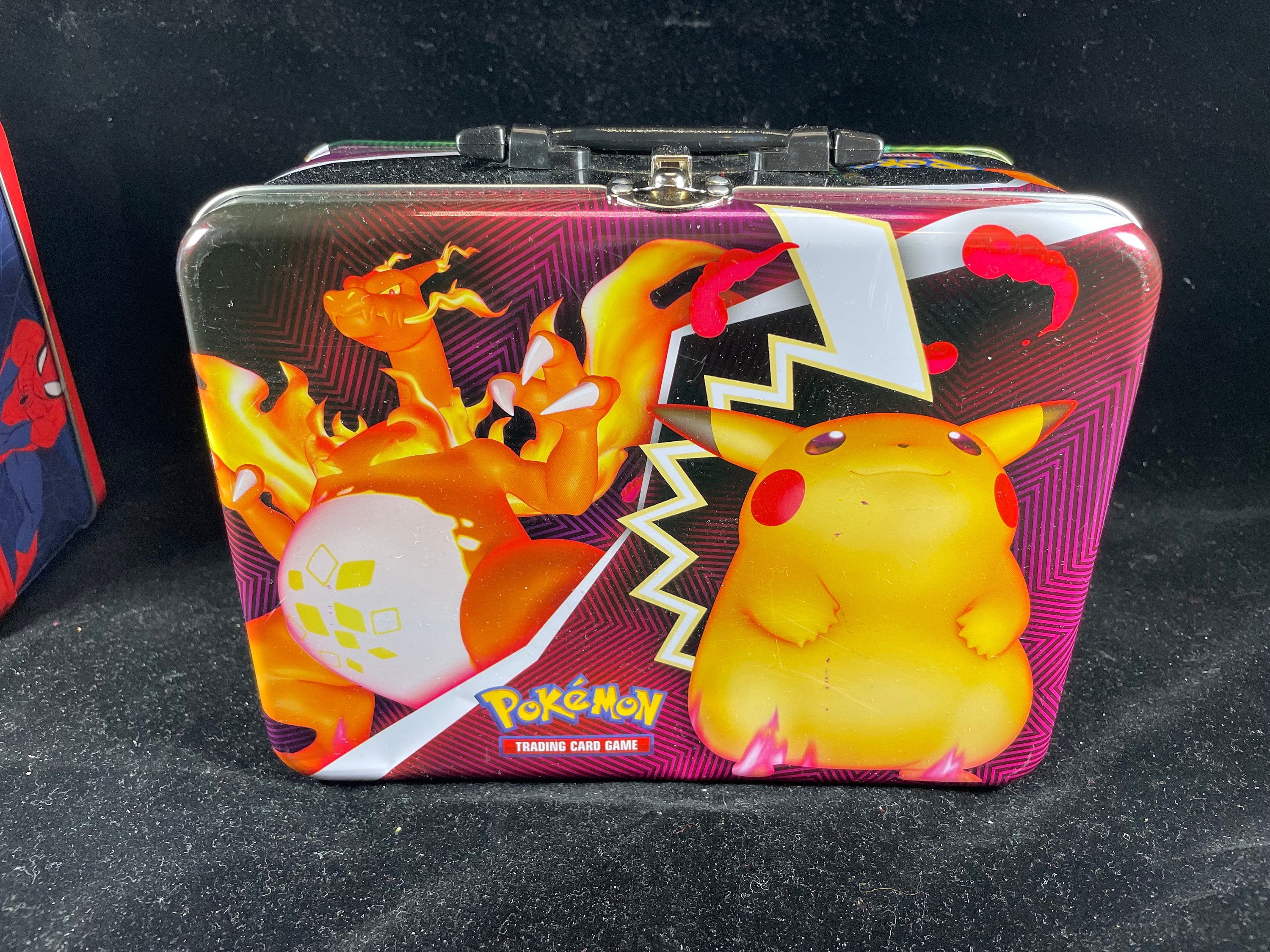 Metal Lunch Box Can Pokemon Pikachu Charizard Game Storage Spider Man ...