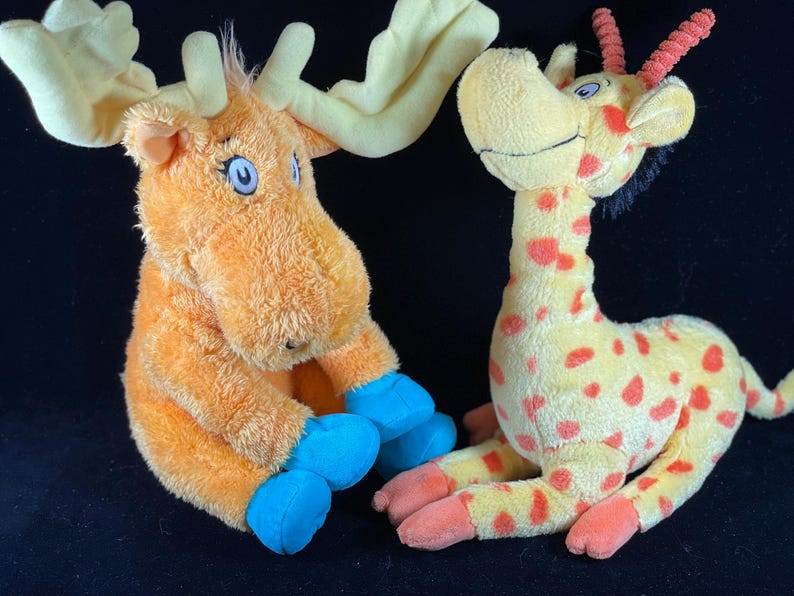 Dr. Seuss Plush Set: Thidwick Moose & Mulberry Street Giraffe - Etsy