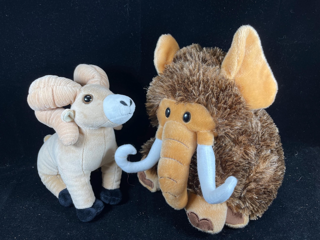 Webkinz Wooly Mammoth Plush 12 Inch Wish Pets Big Horn Sheep 9 Inch ...