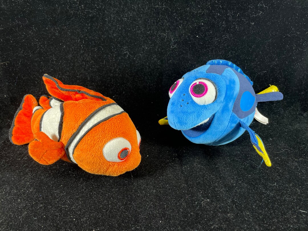 Baby Dory & Nemo Disney Finding Nemo Blue Orange Mini Stuffed Fish ...