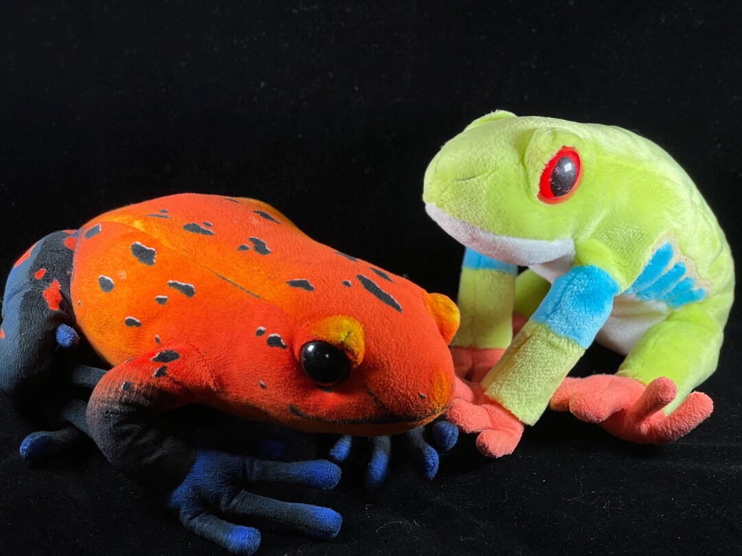 Strawberry Poison Dart Frog Plush, Red Eye Tree Frog Mini Stuffed ...