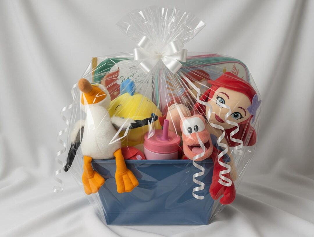 Little Mermaid Ariel Gift Basket Plush Coconut Shell Purse Disney ...