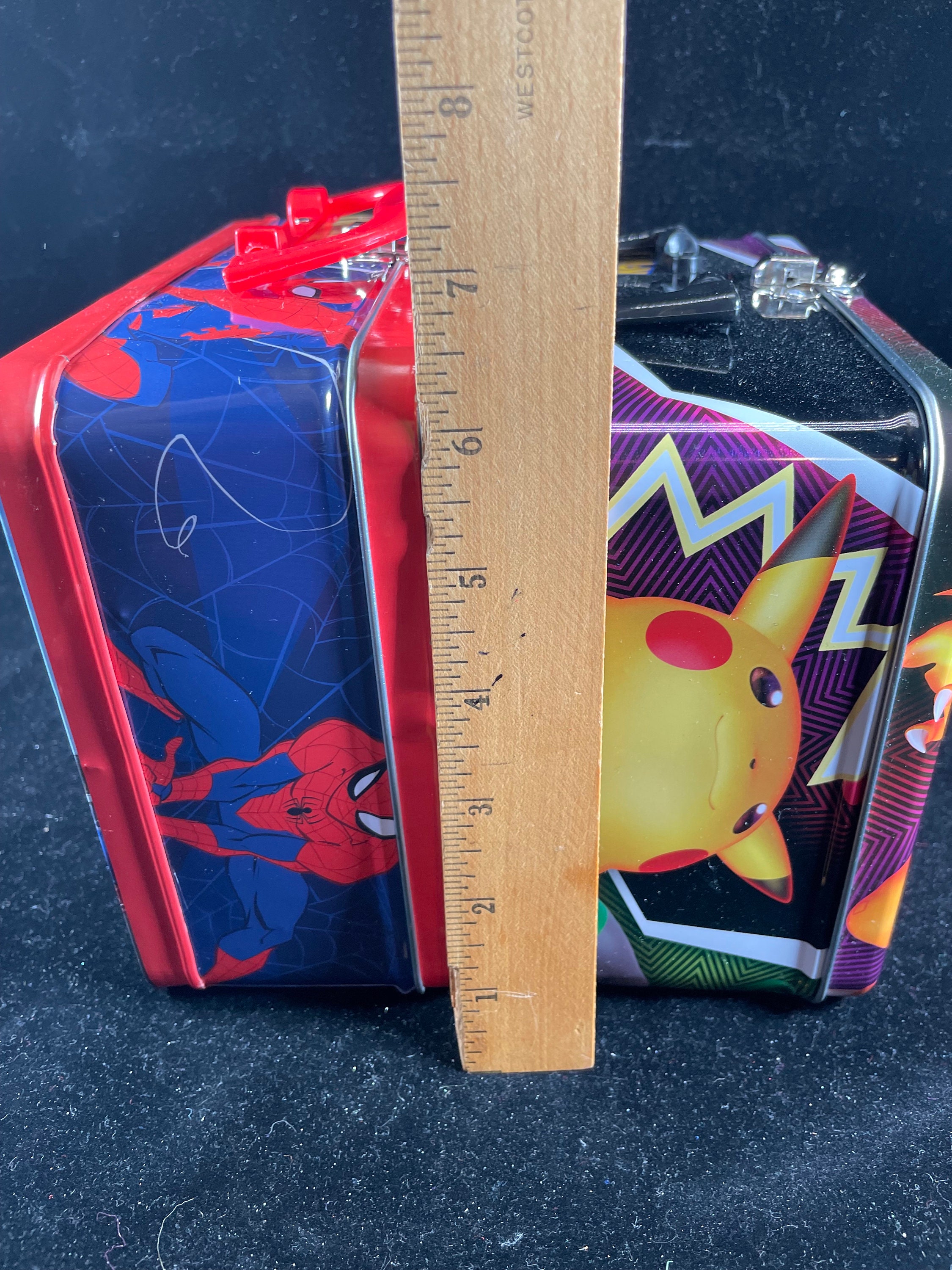 Metal Lunch Box Can Pokemon Pikachu Charizard Game Storage Spider Man ...