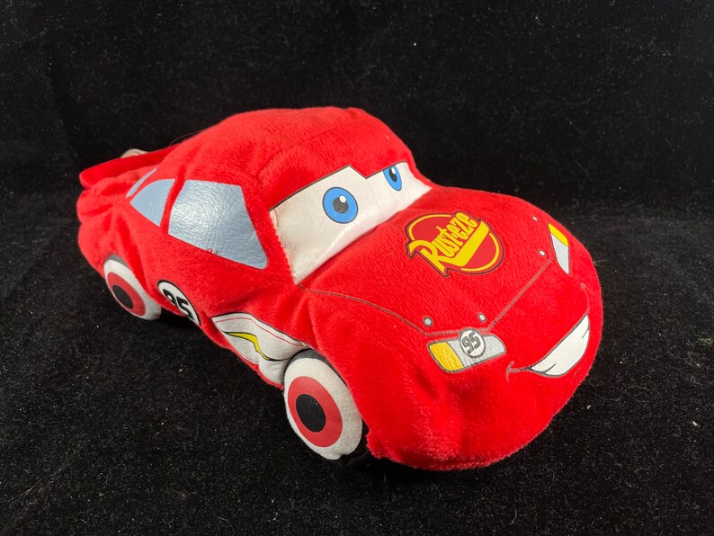 Pixar Disney Cars Lightning Mcqueen Red Plush Stuffed 13 Inch Race Car ...
