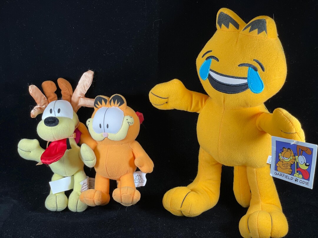 Garfield Plush Set: Christmas Odie Reindeer & Laughing Garfield - Etsy