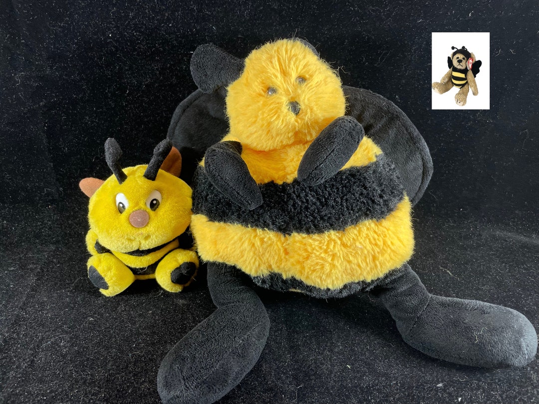 Chubby Bumblebee Plush Stuffed Animal 12" Plump Fat Bee & Mini 4 Inch ...