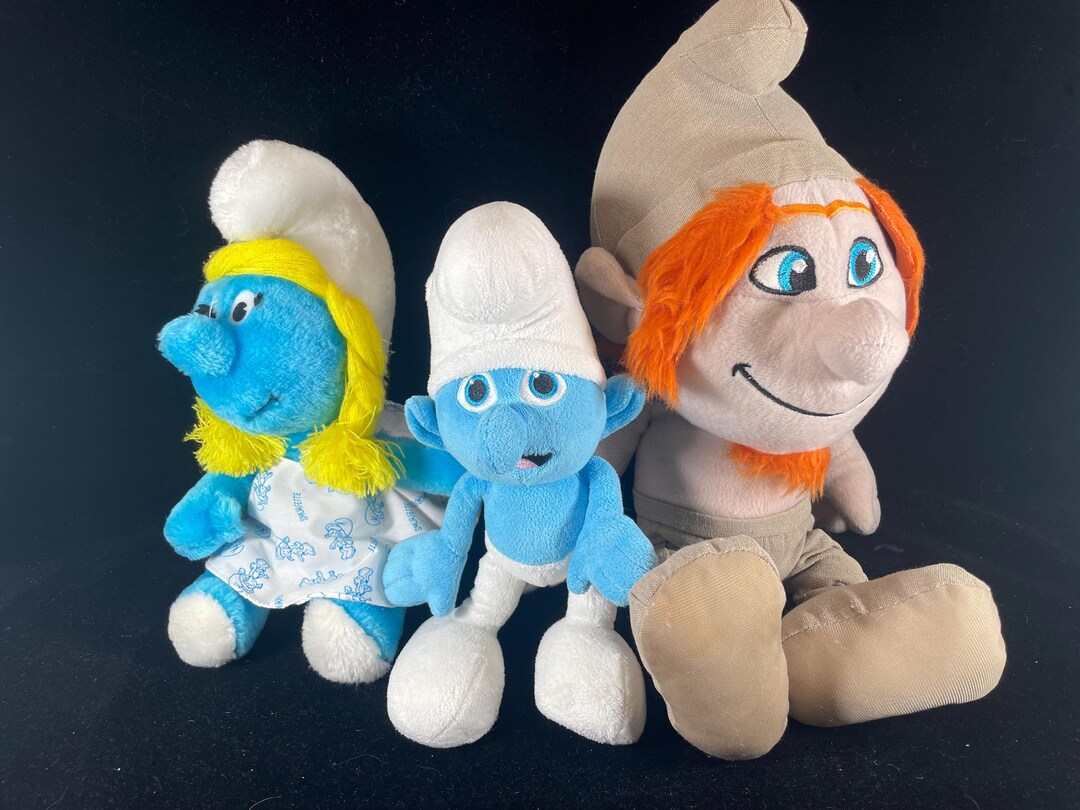 Vintage 1981 Smurfs Plush: Smurfette, Clumsy, Evil Hackus - Etsy