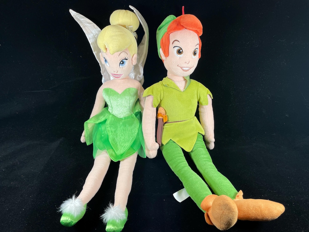 Disney Princess Plush Doll Peter Pan Tinkerbelle Fairy Large Stuffed ...