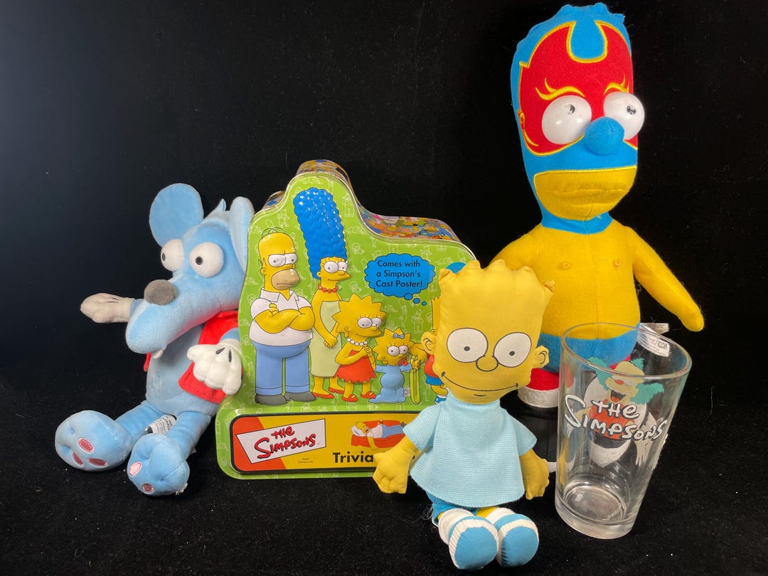 The Simpsons Merchandise Plush, Krusty Clown Drinking Glass, & Trivia ...
