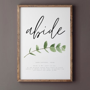 Abide | DIY Wall Art | Art Prints | Digital Prints | Wall Decor - Etsy