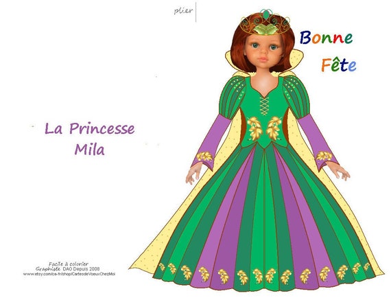 Paper Doll/ Princess Mila/coloring/birthday Card/party/with - Etsy