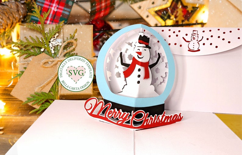 Snowman Pop up 3D Card SVG for Cricut Silhouette - Etsy