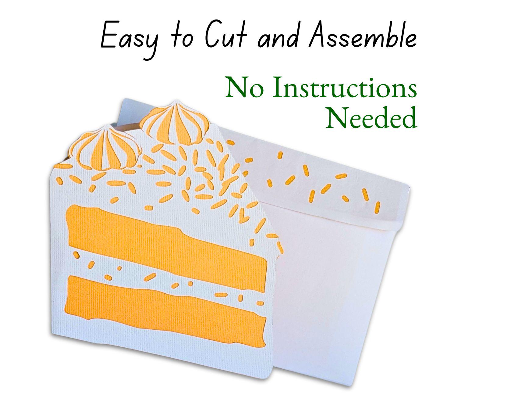 Cake Slice Card - 3D SVG Template for Cricut, Silhouette, and Laser ...