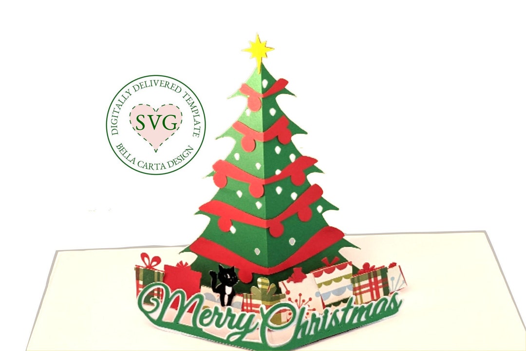 Christmas Tree Pop up Card 3D SVG DIY Cricut - Etsy