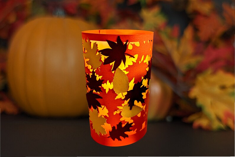 Fall Leaves 3D SVG Lantern for Cricut and Silhouette Cutting Machines ...