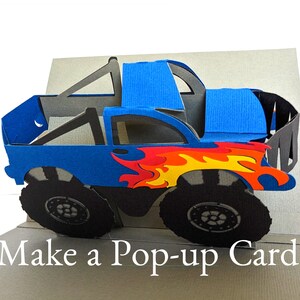 Monster Truck 3D SVG Pop up Card Cut File for Cricut and Silhouette ...