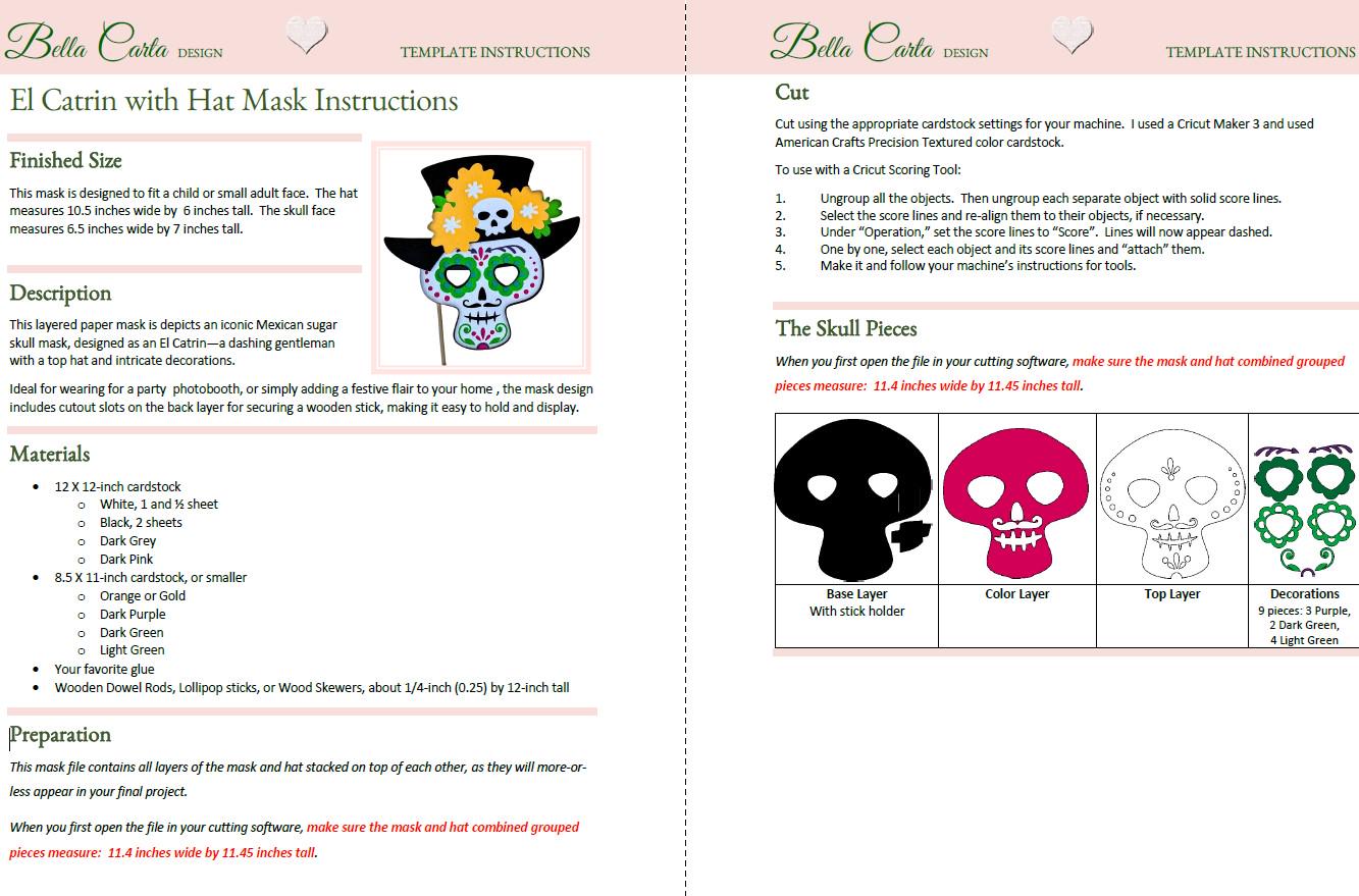 Day of the Dead El Catrin 3D SVG Skull Mask - Dia De Los Muertos ...