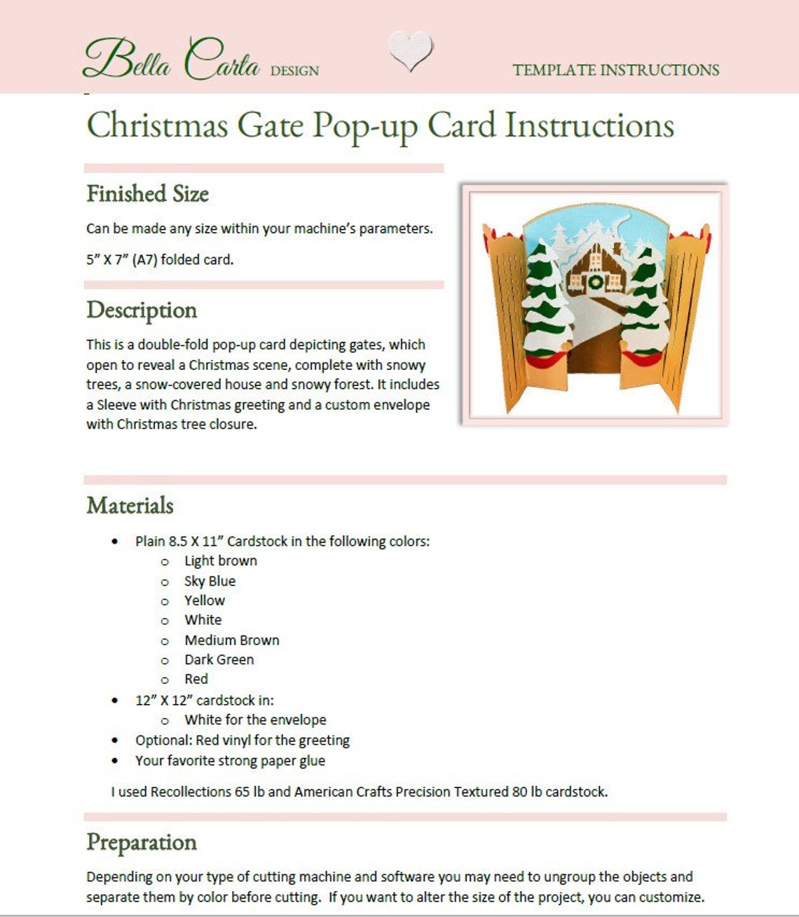 Christmas Gate Pop up Card 3D SVG DIY Cricut - Etsy