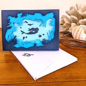Under the Sea Layered 3D SVG Card With Mermaid, Whale and Sealife for ...