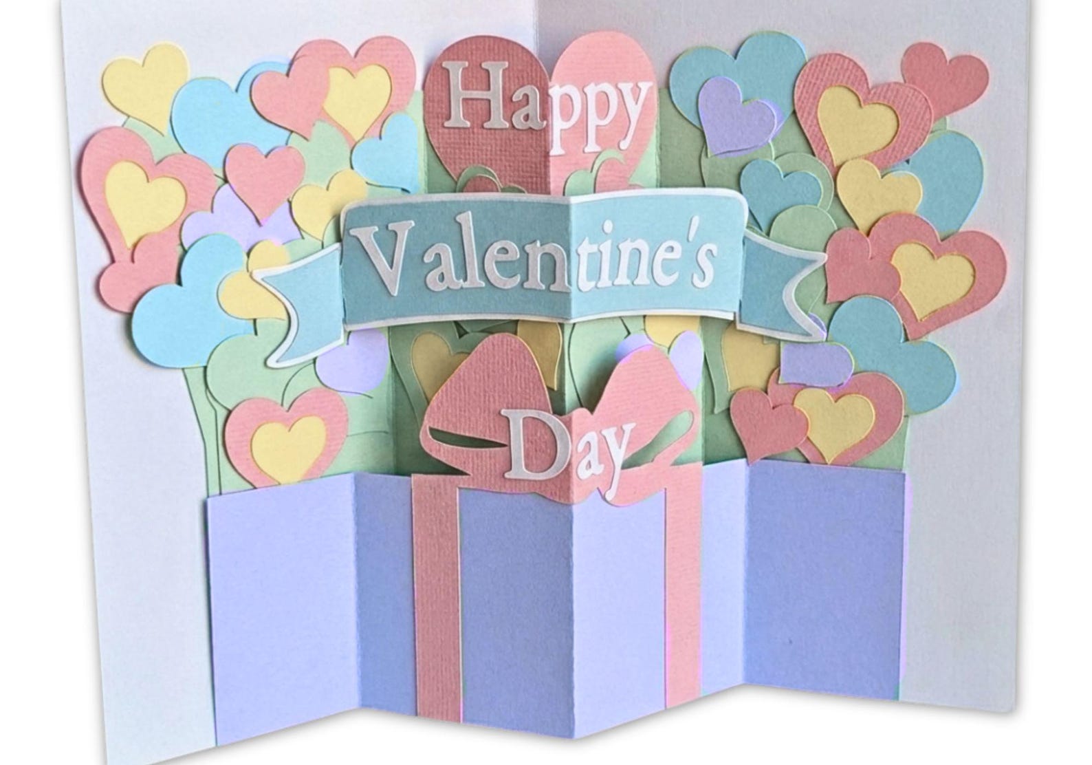 Valentine's Day Hearts Pop up Card SVG | Digital Project Template for ...