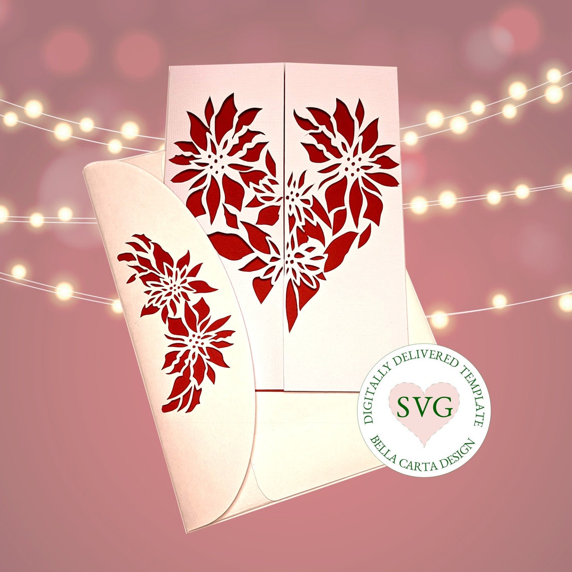 Flower Heart Gate Fold Card SVG for Cricut - Etsy