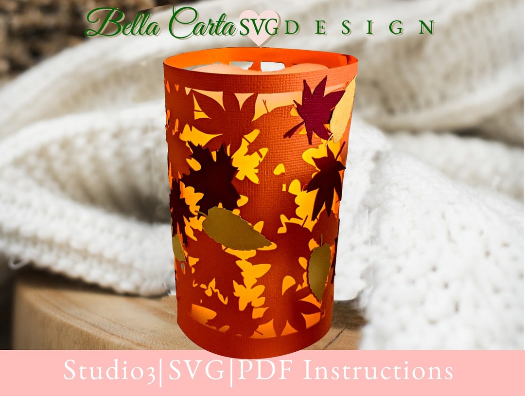Fall Leaves 3D SVG Lantern for Cricut and Silhouette Cutting Machines ...