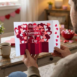 Valentine's Day Hearts Pop up Card SVG | Digital Project Template for ...