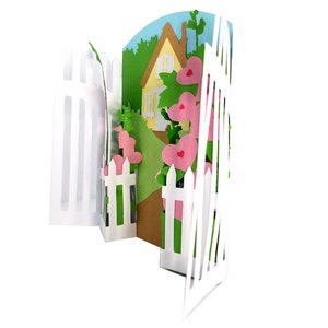Garden Gate Pop up 3D Card SVG Template Cricut - Etsy
