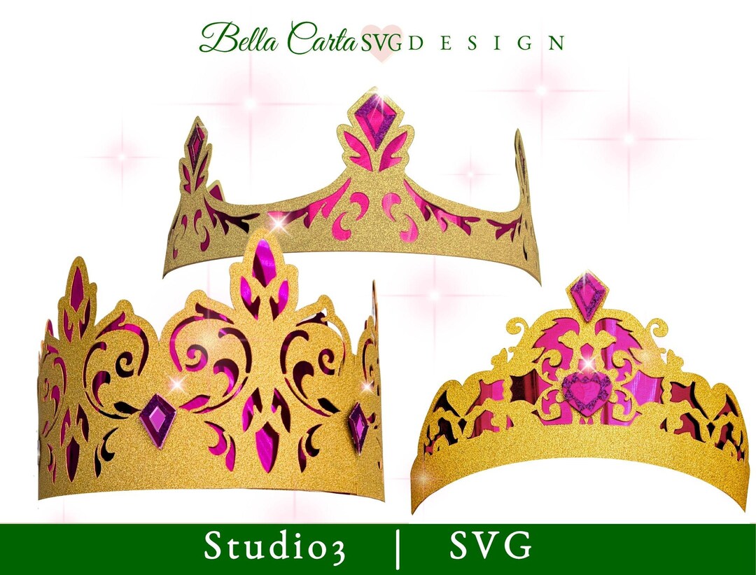 Fairytale Party Crowns | 3D SVG Project for Princess Birthday, Shower ...