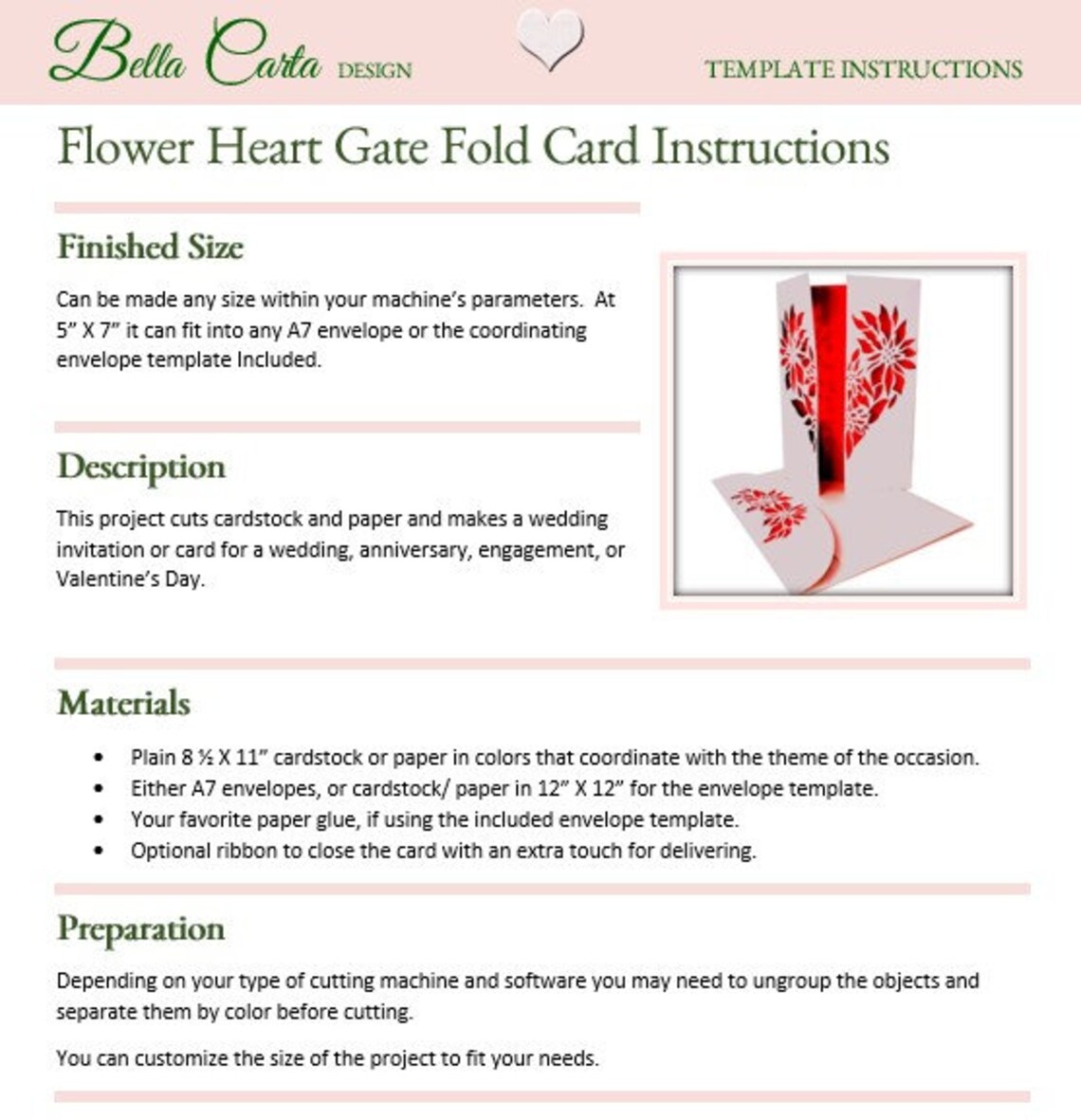Flower Heart Gate Fold Card SVG for Cricut - Etsy