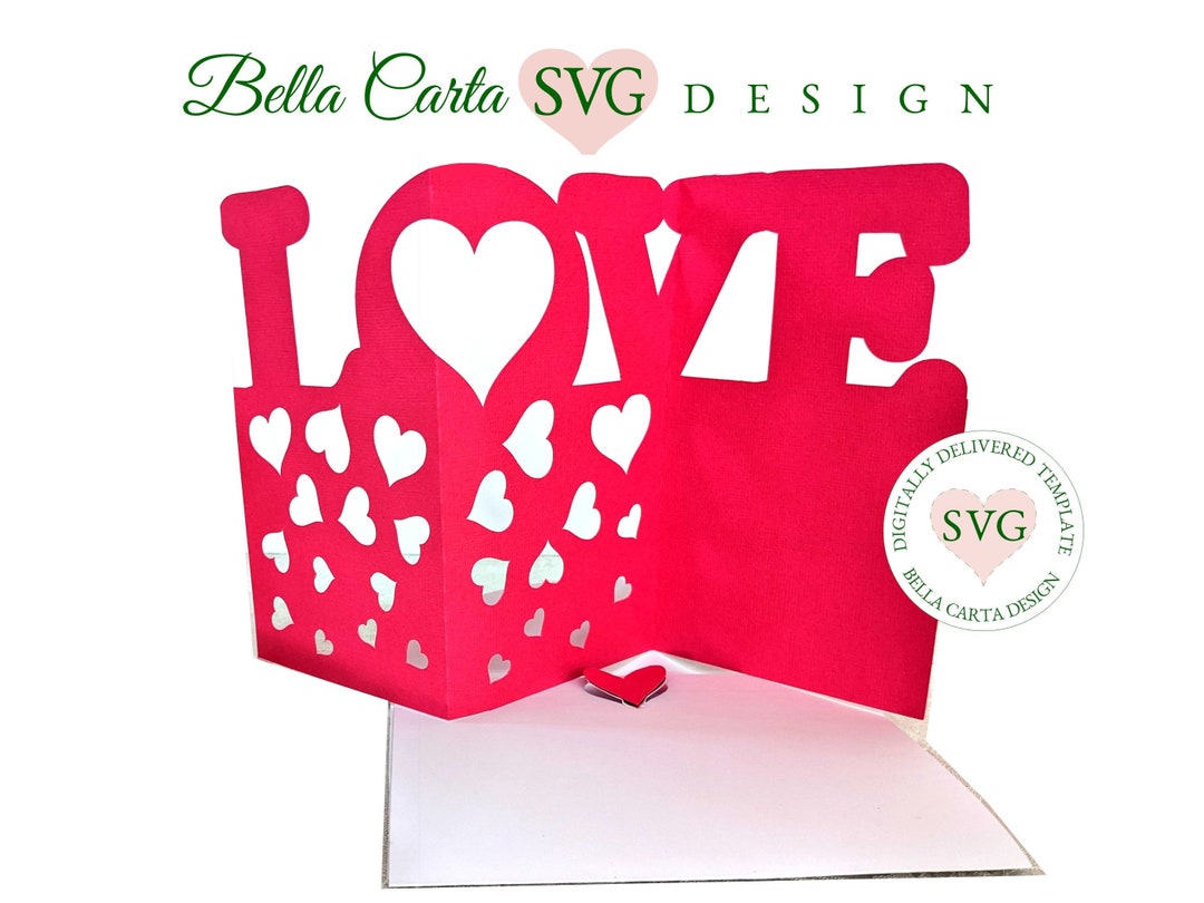 Love 3 Fold SVG Digital Card for Cricut Silhouette - Etsy