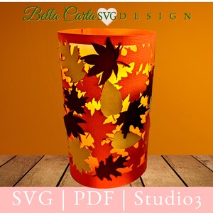 Fall Leaves Lantern 3D SVG Template for Cricut and Silhouette - Etsy