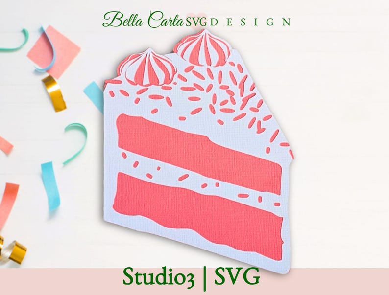 Cake Slice Card - 3D SVG Template for Cricut, Silhouette, and Laser ...