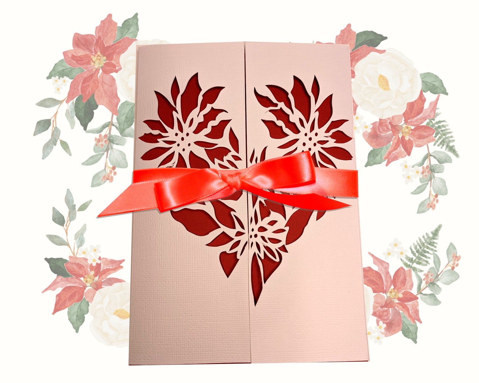 Flower Heart Gate Fold Card SVG for Cricut - Etsy