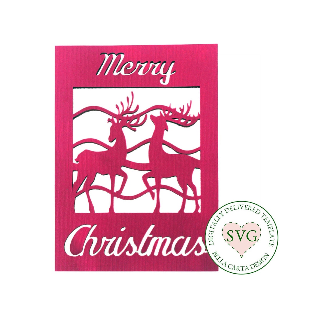 Christmas Reindeer Layered Card SVG DIY Cricut - Etsy