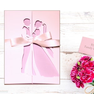 Bride and Groom Wedding Gate Fold Card SVG Cricut - Etsy