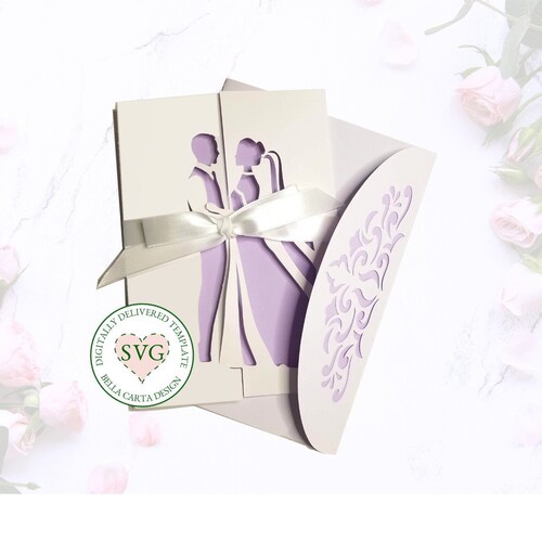 Wedding Card SVG 5x7 Bride and Groom Wedding Card Wedding - Etsy