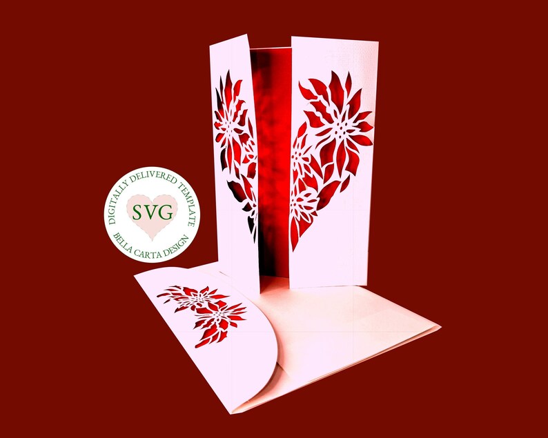 Flower Heart Gate Fold Card SVG for Cricut - Etsy