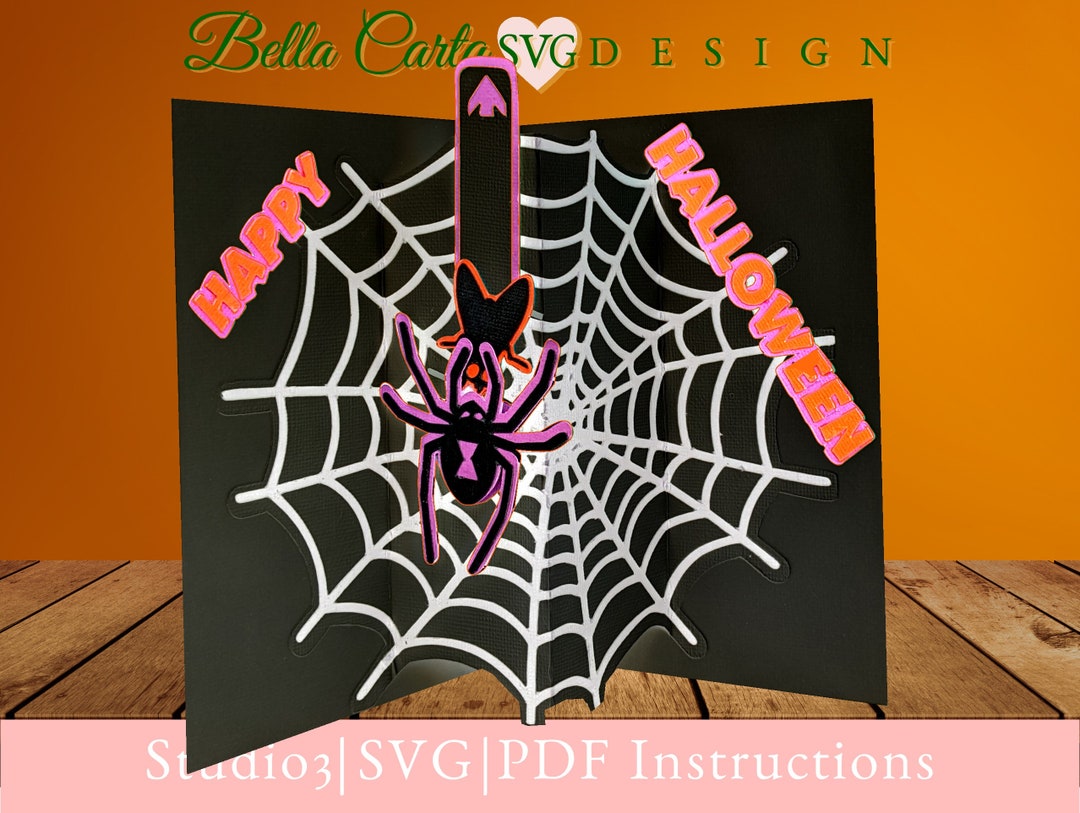 Spider Web Pop up Card 3D SVG for Cricut and Silhouette Cutting ...