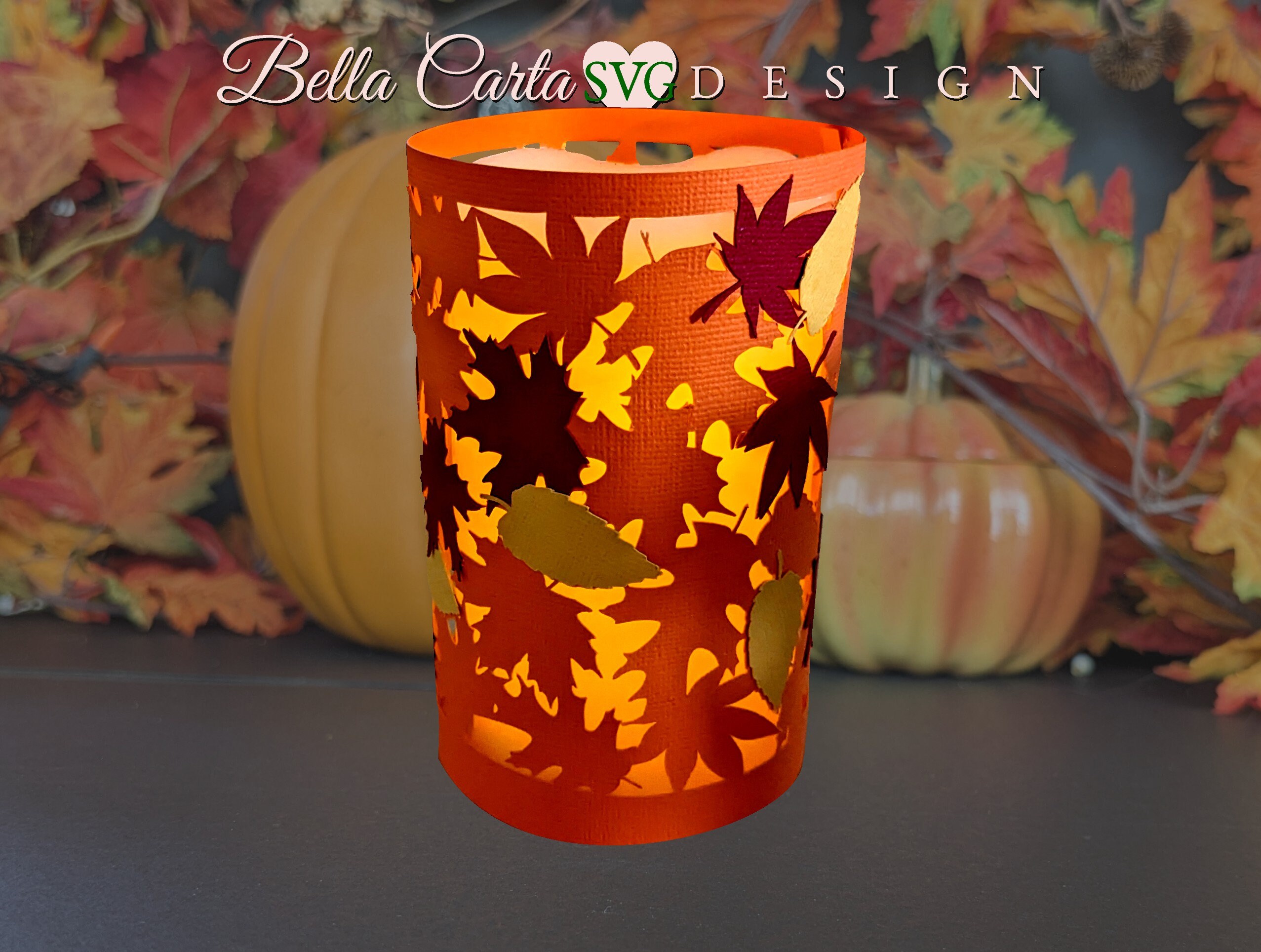 Fall Leaves 3D SVG Lantern for Cricut and Silhouette Cutting Machines ...