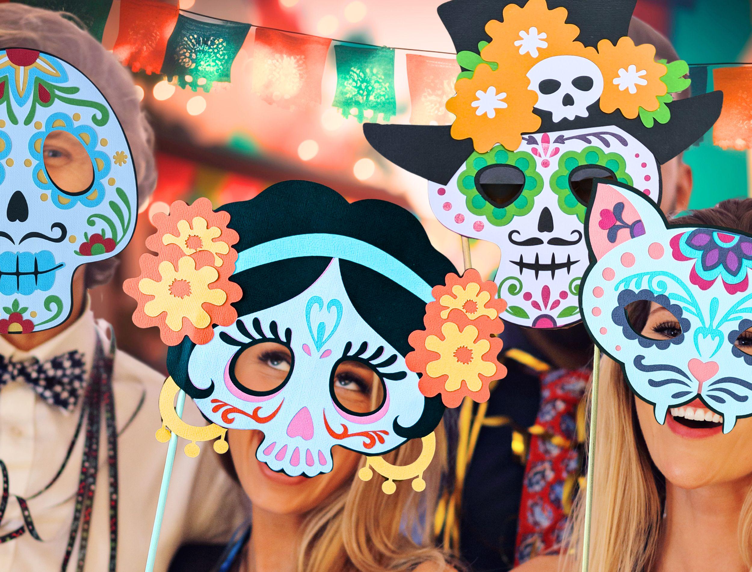 Day of the Dead La Catrina Skull 3D SVG Mask - Dia De Los Muertos ...