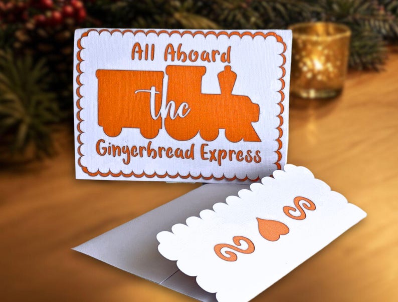 Christmas Train Pop up Card SVG | Gingerbread 3D Holiday Card Digital ...