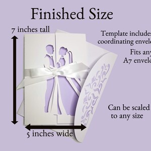 Bride and Groom Wedding Gate Fold Card SVG Cricut - Etsy