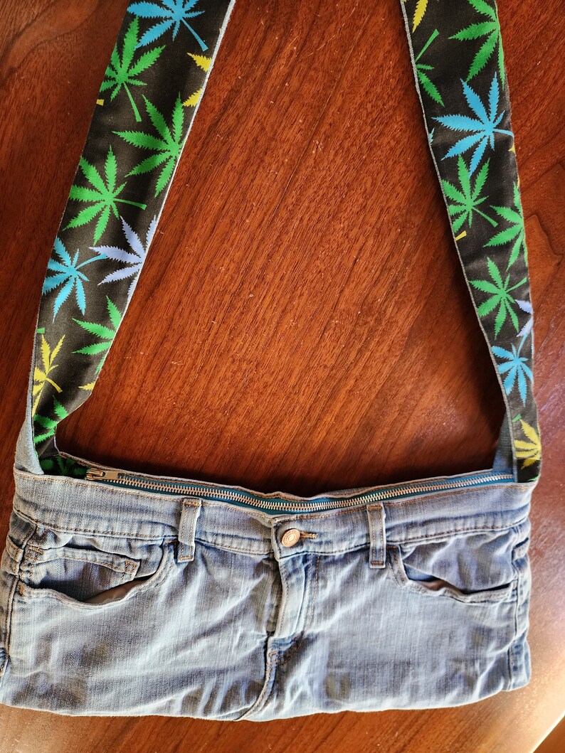 Handmade Levi's Cannabis Leaf Jean Purse - Etsy