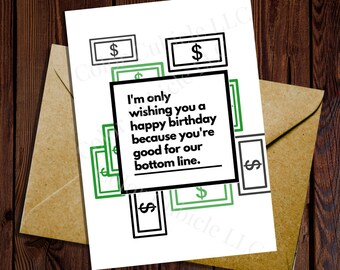 Birthday Card for Finance - Etsy