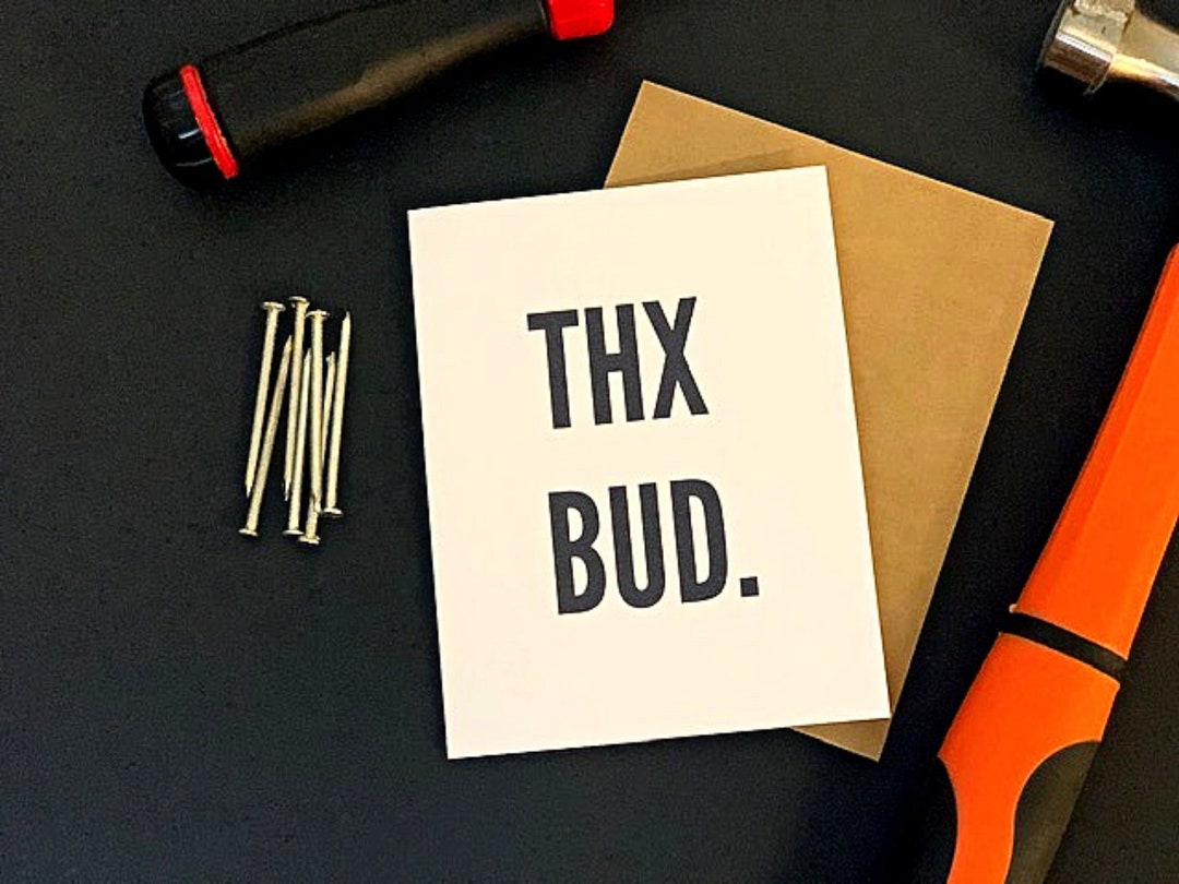 Minimalist THX BUD 5-pack Thank You Card Set for Male Coworker Brother ...