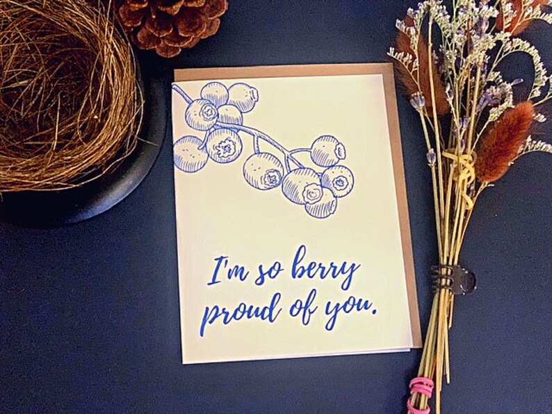 Berry Proud Card of Recognition Encouragement and Congratulation for ...