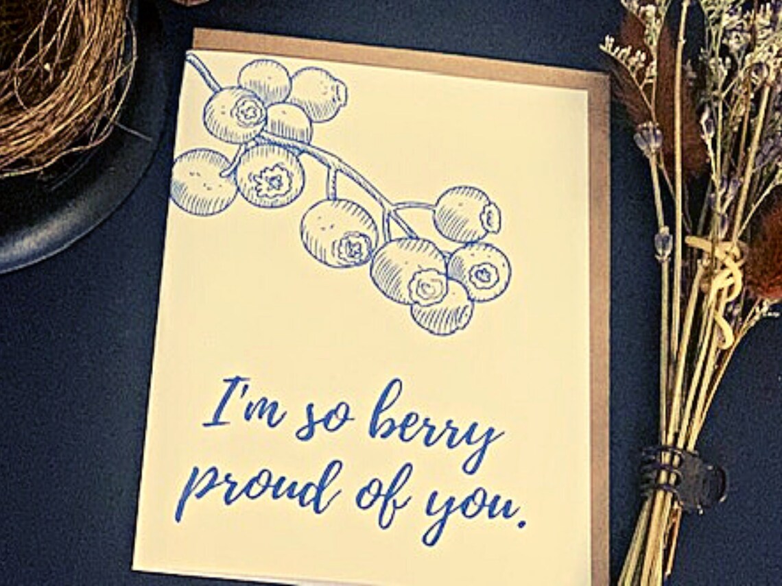 Berry Proud Card of Recognition Encouragement and Congratulation for ...